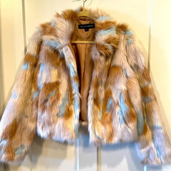 Boston Proper | Jackets & Coats | Beautiful Faux Fur Boston Proper Coat ...